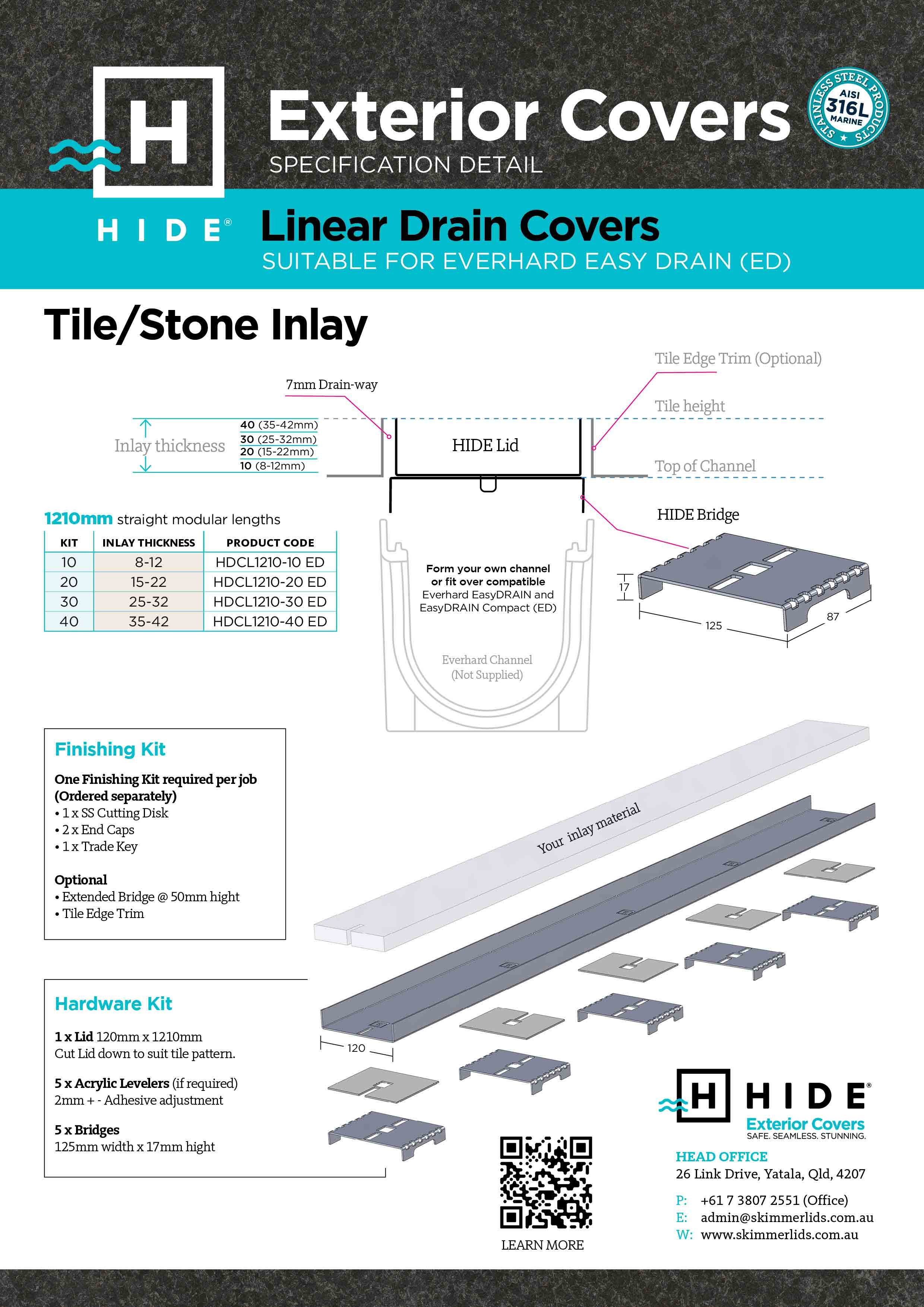 Concealed Linear Drain Covers | External Drainage | HIDE Skimmer Lids