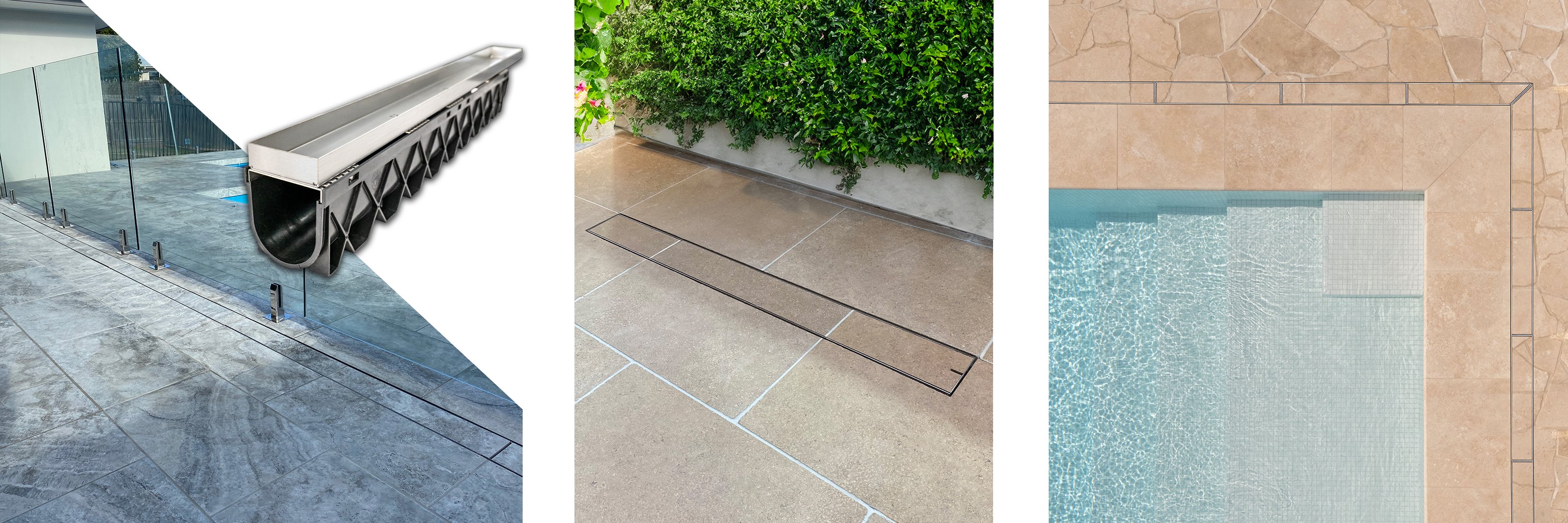 Concealed Linear Drain Covers | External Drainage | HIDE Skimmer Lids